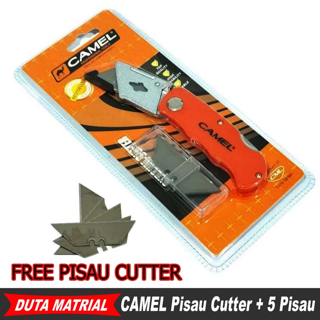 Jual CAMEL Cutter Sepatu HPL Gipsum Triplek Akrilik Utility Knife pisau ...