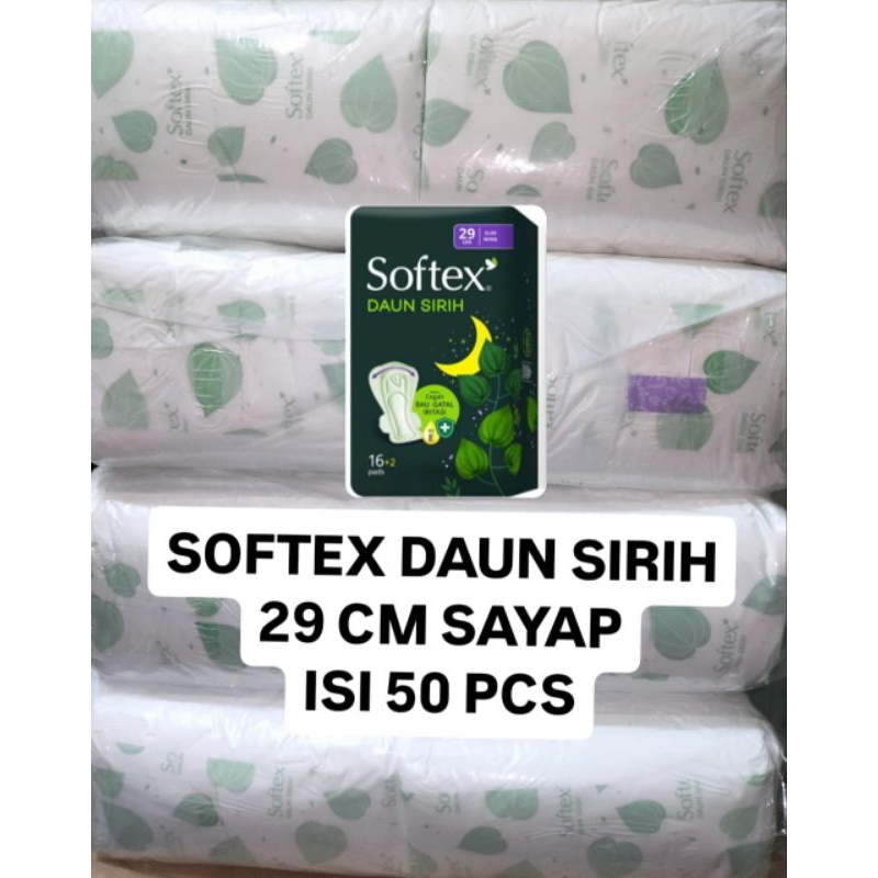 Jual softex daun sirih & night 29cm isi 50&100pcs (sayap) | Shopee ...