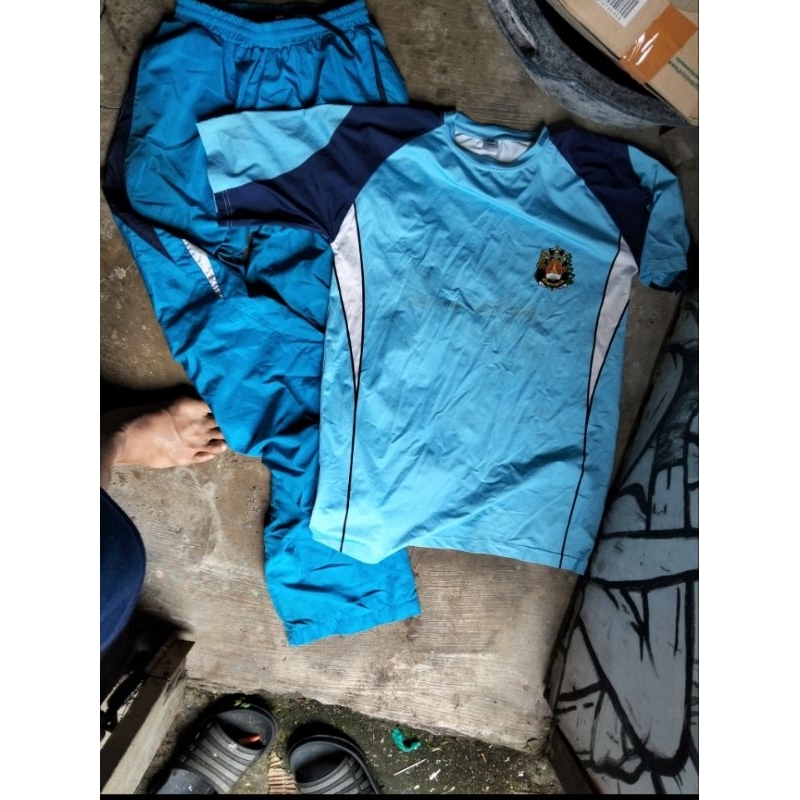 Jual Celana dan Kaos Training Biru ORI second | Shopee Indonesia
