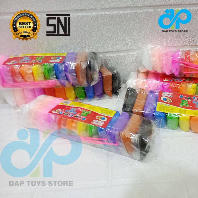 Jual Clay / CLAY POLYMER MAINAN EDUKASI ANAK / Clay Mainan Isi 12 Warna ...