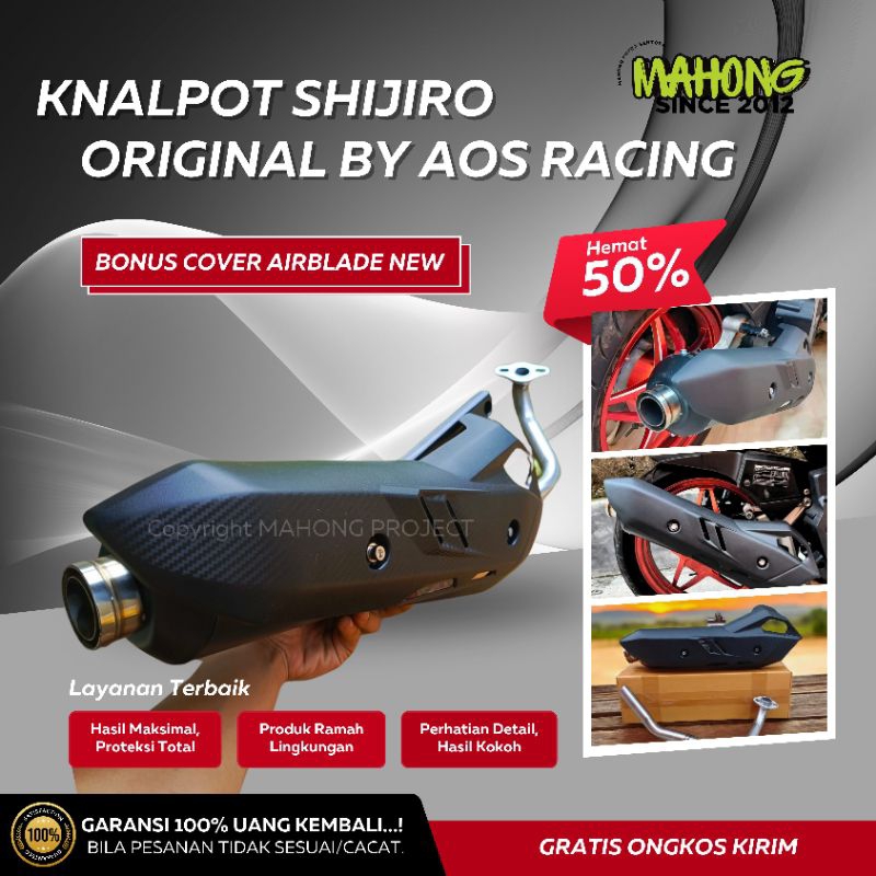Jual Knalpot model shijiro Original Aos Racing TB Vario Cover Airblade ...