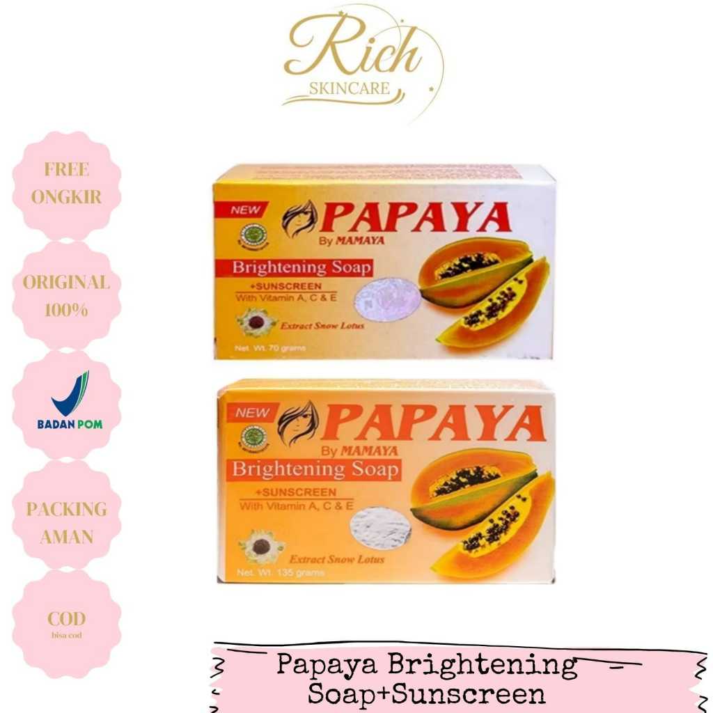 Jual Mamaya/BESTSELLER} Papaya Brightening Soap+ Sunscreen BPOM Resmi ...