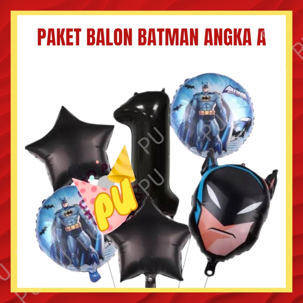 Jual Paket Balon BATMAN ANGKA A / Dekorasi Ulang Tahun Batman Begins ...