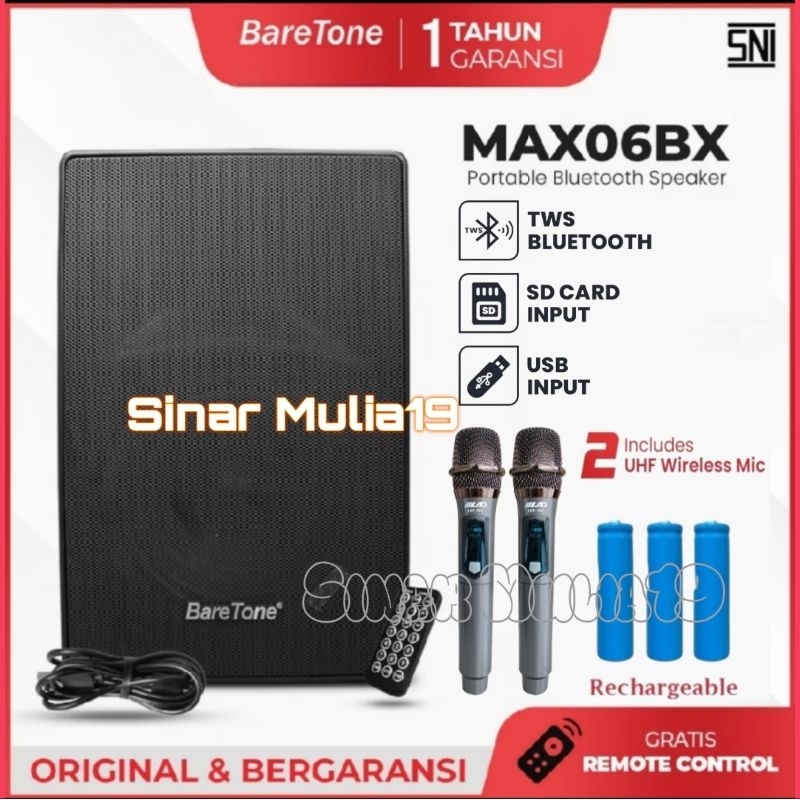 Jual Speaker Aktif Portable BareTone MAX06BX Bluetooth [ New Model ...