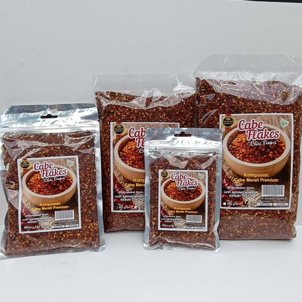 Jual CABE KASAR - CHILI FLAKES CABE GILING KASAR 100 GR & 250 GR - CABE ...