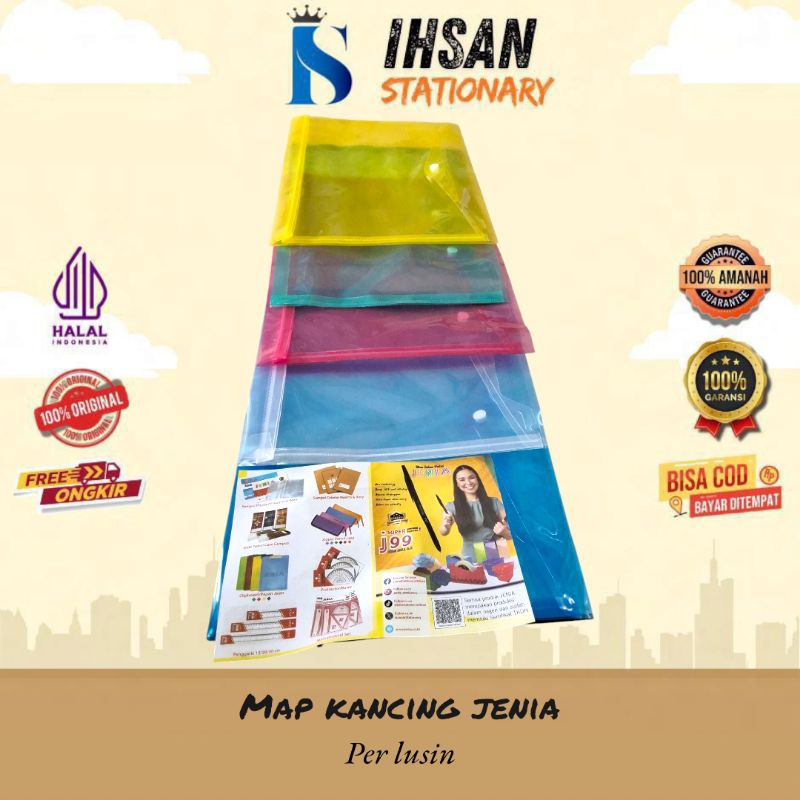 Jual Map Plastik Kancing Folio Isi 12 Pcs (1 Lusin) | Shopee Indonesia