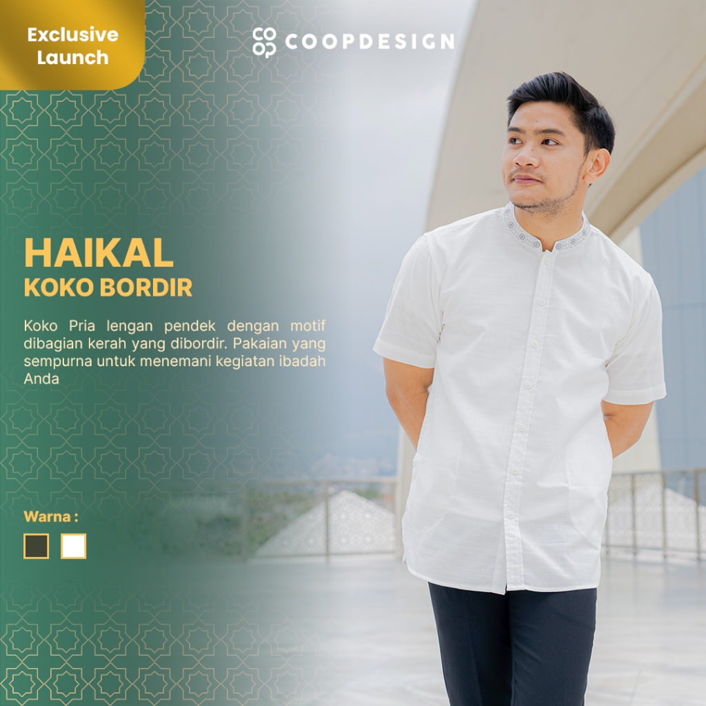 Jual Coop Design - Haikal Koko Bordir Kurta Linen Rami Rayon Kerah ...