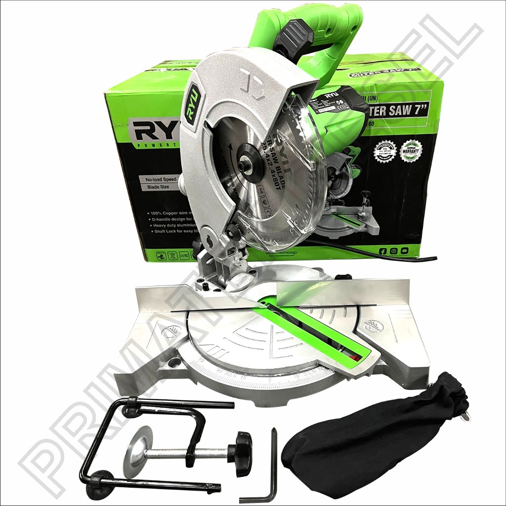Jual Electric Miter Saw Potong Aluminium 7" RMS180 RYU / Mesin Gergaji ...