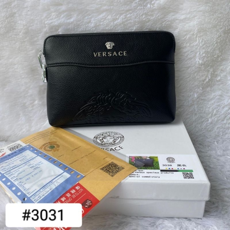Jual TKM - TAS PRIA TERBARU VERSACE CLUCTH HITAM (3031) | Shopee Indonesia