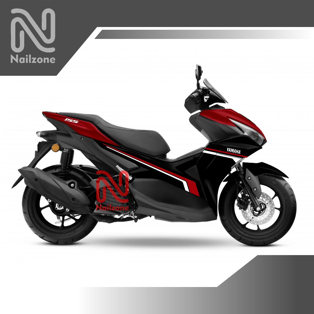 Jual Custom sticker Decal full body YAMAHA AEROX 155 RED STRIPE MERAH ...