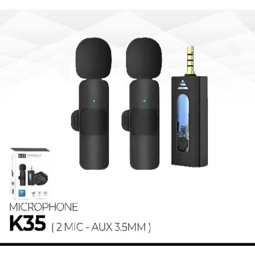 Jual CLIP ON MICROPHONE K35 MIC CLIP WIRELESS AUX / MIC YOUTUBER ...