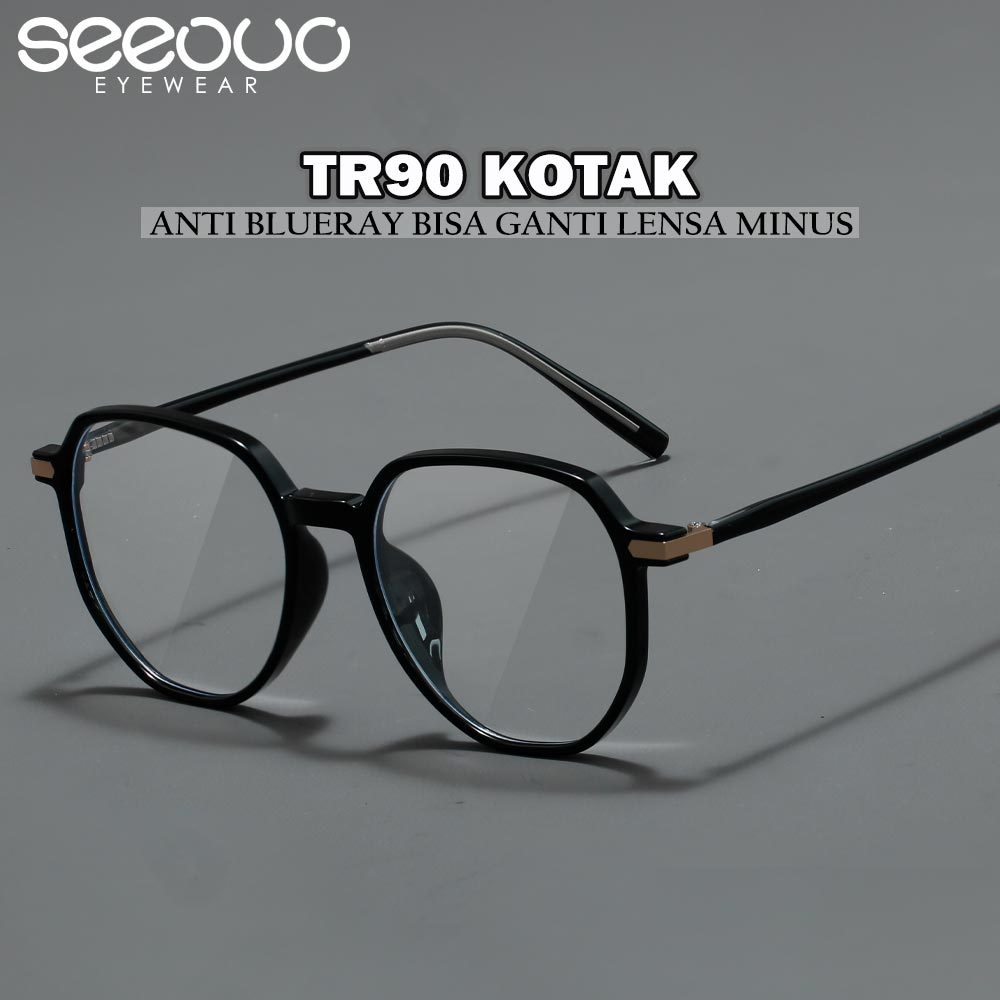 Jual Seeouo Antiradiasi Blueray Kacamata Model Kotak Simple dan Stylish Fashion Glasses Unisex ...