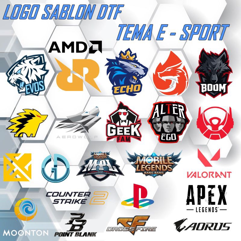 Jual logo Sablon DTF Tema Logo Gaming Esport Sablon Setrika | Shopee ...