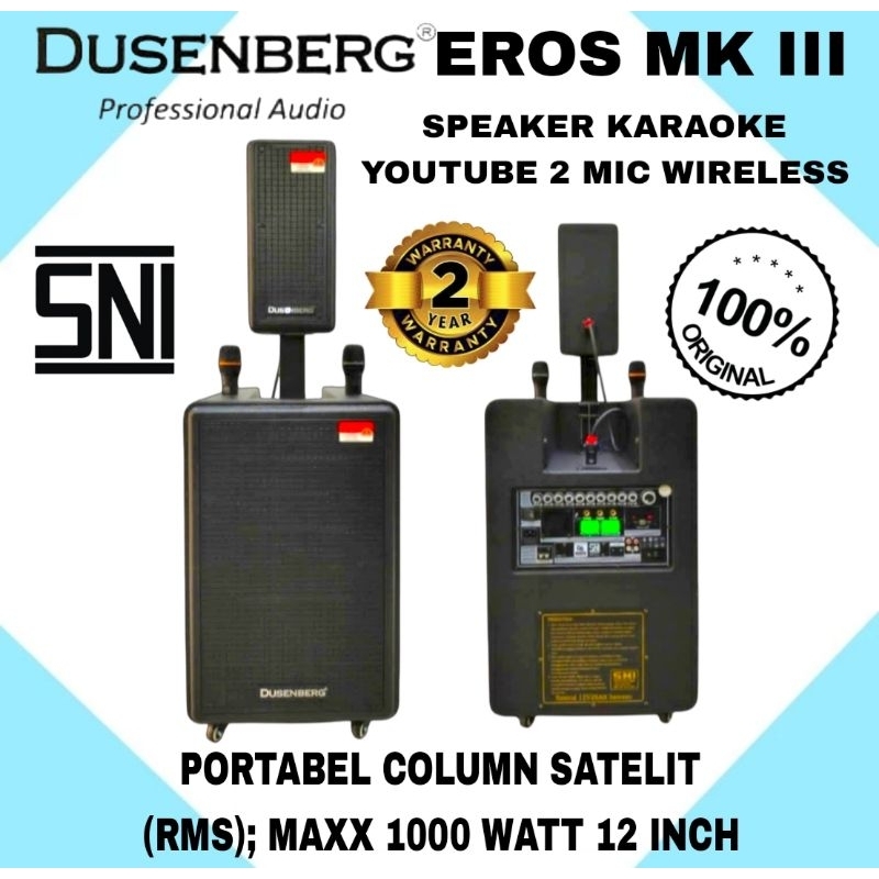 Jual Speaker Line Array Bluetooth Portable Columm Satelit DUSENBERG EROS MK III Karaoke Smart Tv ...