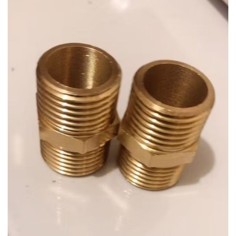 Jual dobel nepel 1/2 X 12 Kuningan dobel sock Kuningan 1 pcs | Shopee Indonesia