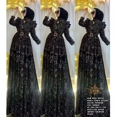 Jual SHR ORIGINAL gamis arjuna satine premium full bordir | Shopee ...