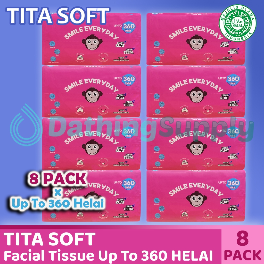 Jual [ 8 PCS ] - Tissue Titasoft Facial Isi 360 Helai - 2 Ply Per ...
