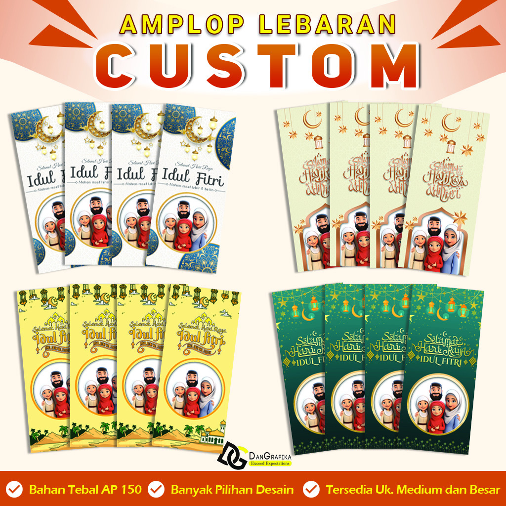 Jual AMPLOP LEBARAN CUSTOM IDUL FITRI 2025 Murah premium | isi 12 pcs ...