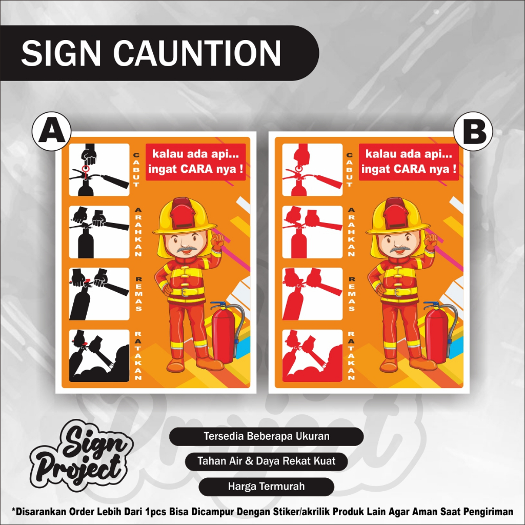 Jual Sign stiker cara menggunakan apar / stiker cara penggunaan apar ...