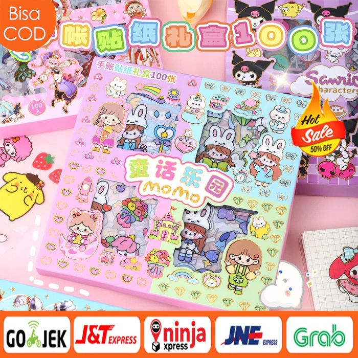 Jual HC Sticker Momo RAINBOW / STIKER MOMO isi 100 Lembar Waterproof ...