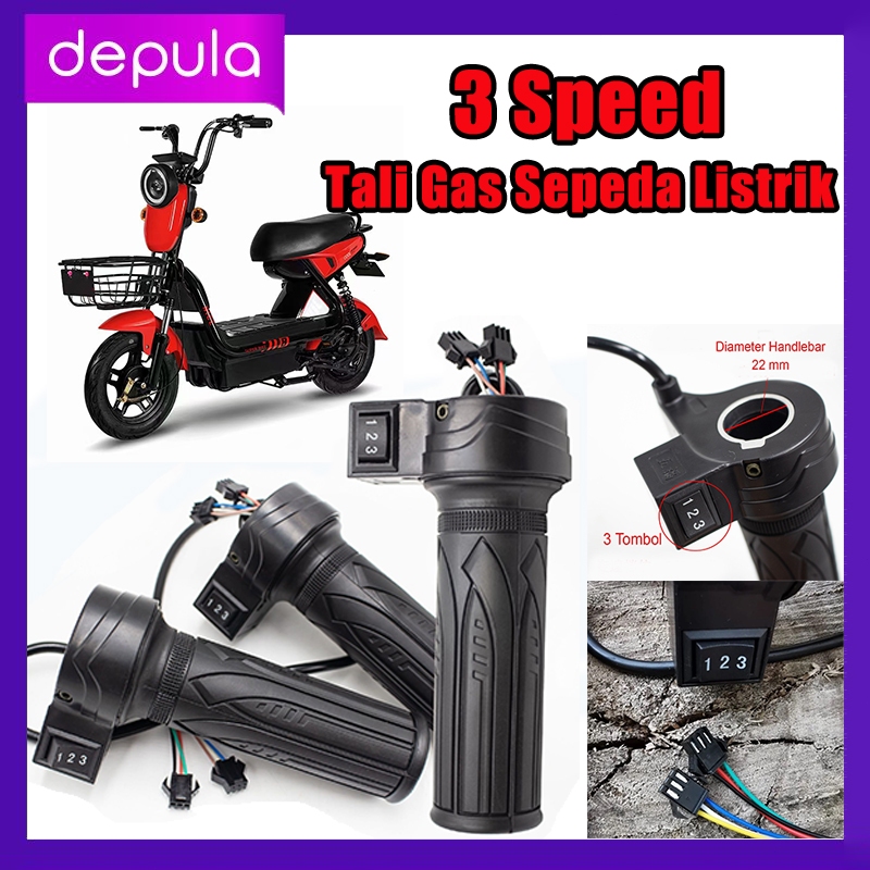 Jual 3 Speed Handle Grip Gas Throttle Akselerator Sepeda Listriksepeda ...