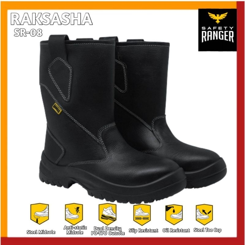 Jual Sepatu Safety Ranger Raksasha SR 08 H - Safety Boot Ujung Besi SR08 | Shopee Indonesia