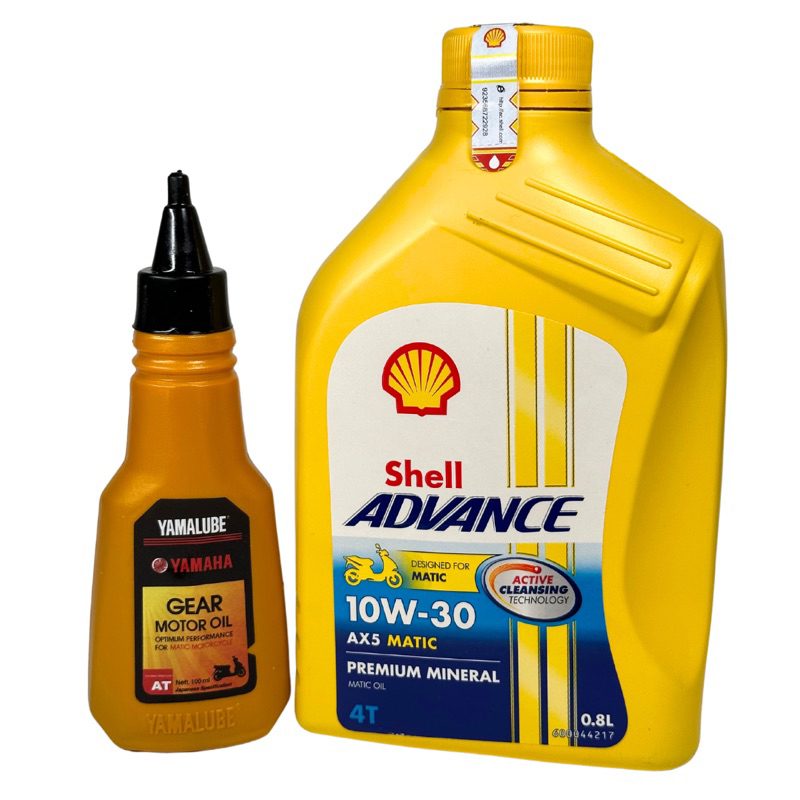 Jual PAKET HEMAT OLI SHELL AX5 MATIC 800ML DAN OLI YAMALUBE GEAR 100ML ...