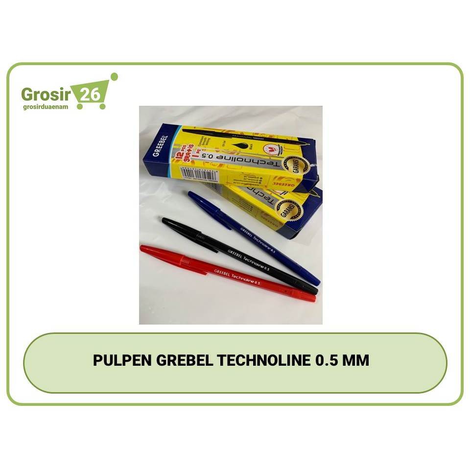 Jual (1 box) pulpen / bolpen / pena greebel technoline 0.5 mm hitam ...