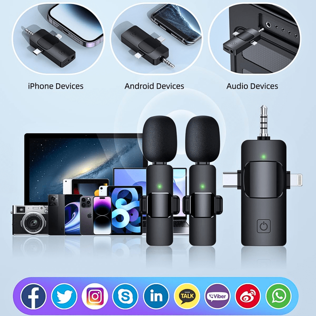 Jual TaffSTUDIO Microphone Mik Mic Wireless Clip On konten hp untuk ...