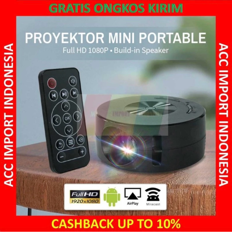 Jual Proyektor Mini Portable Android Multimedia Home Teater LCD Full HD Built In Speaker ...