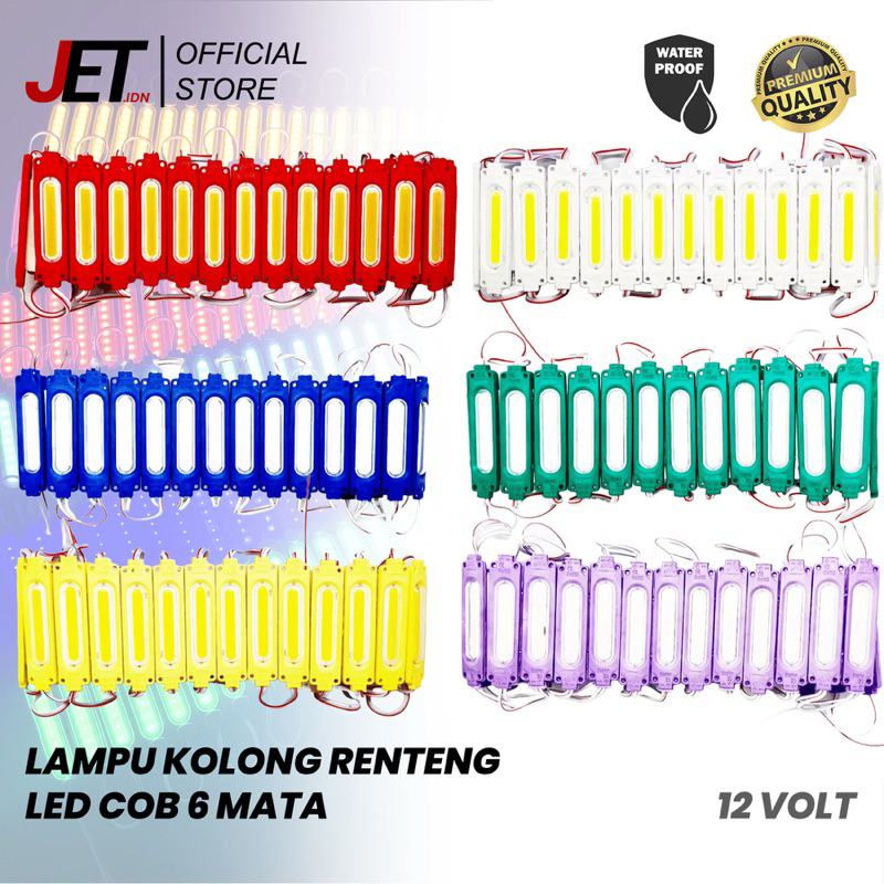 Jual Lampu Kolong LED Renteng Module COB 6 Mata 12 Volt Waterproof Harga Satuan Per Pcs | Shopee ...