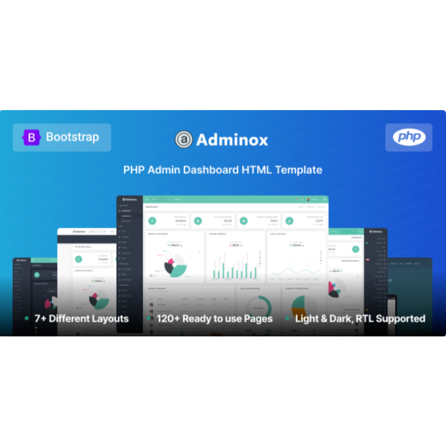 Jual Bootstrap 5 - Adminox v1.0 Responsive Admin Dashboard Template (PHP) | Shopee Indonesia