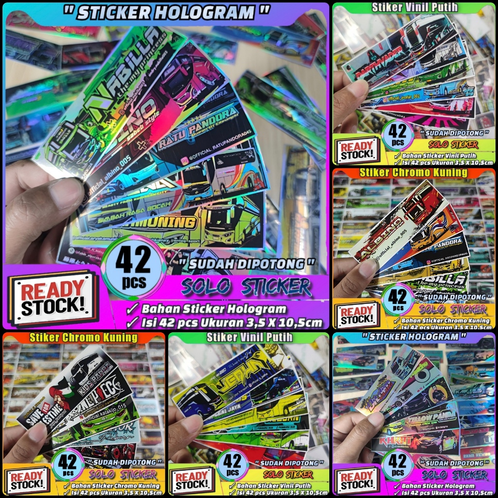 Jual Setiker Bus Hologram Panjang Paket Sticker Bis Isi 42pc SUDAH ...