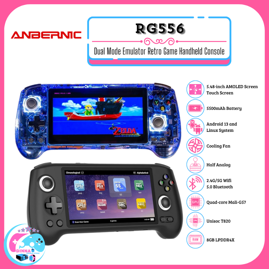 Jual ANBERNIC RG556 - Dual Mode Emulator Retro Game Handheld Console ...