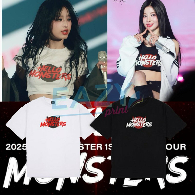 Jual TSHIRT HELLO MONSTER WORLD TOUR 2025 BABYMONSTER MERCH SEOUL KAOS ...