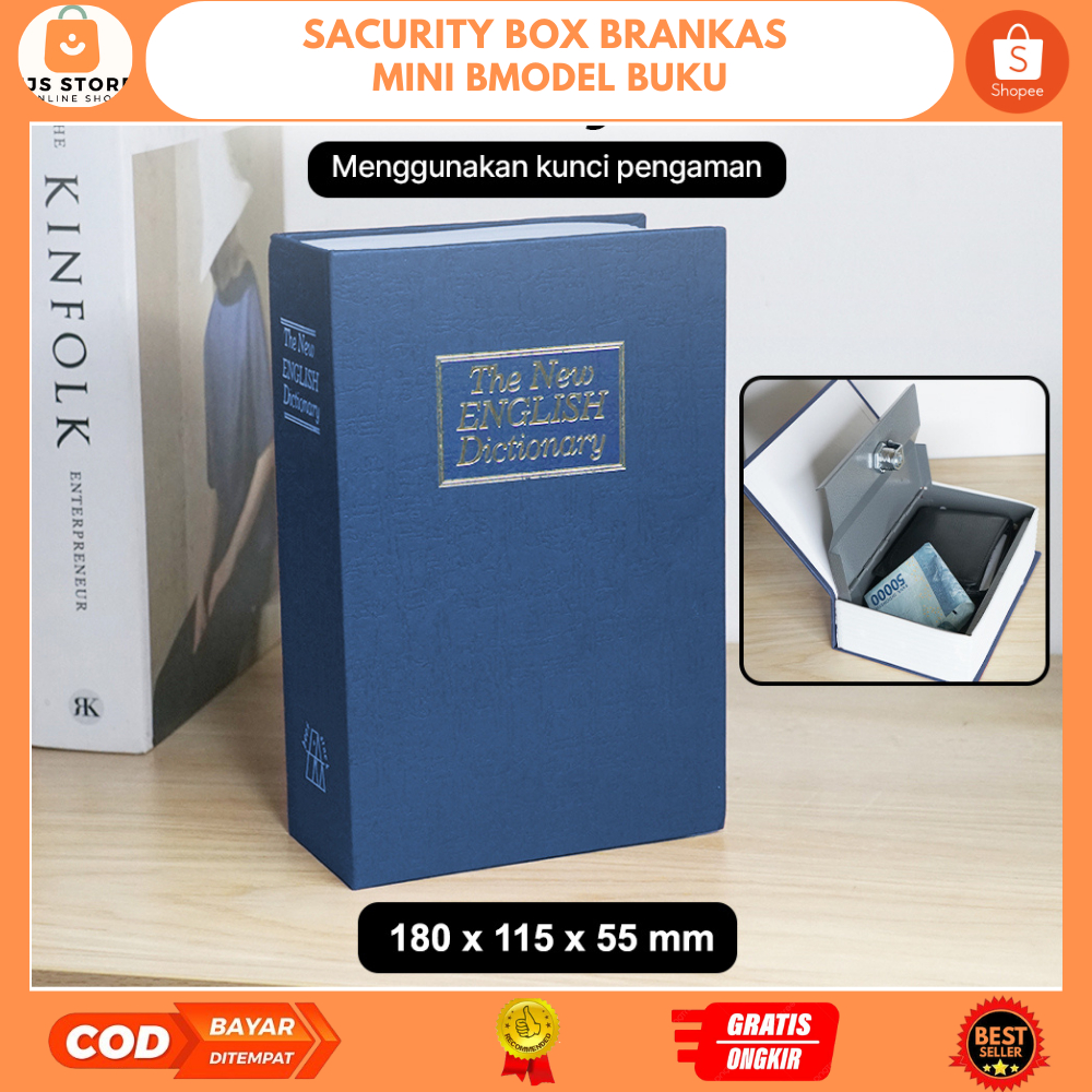 Jual Brankas Mini Buku Key Lock Hidden Safe Box Dictionary Book Kecil ...