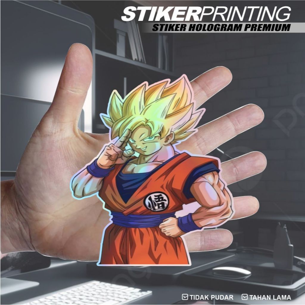 Jual Stiker printing sticker Hologram goku stiker premium anime sun ...