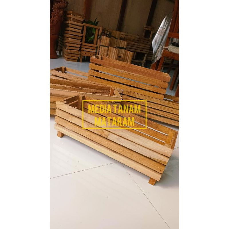 Jual Pot Kayu Anggrek Jati Oven Model Panjang | Rak Pot Kayu Anggrek ...