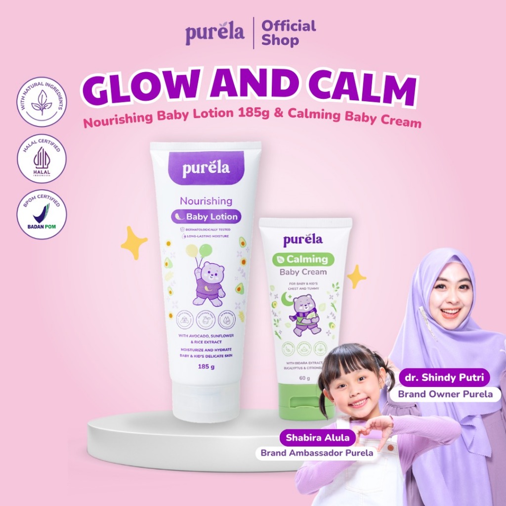 Jual GLOW AND CALM JUMBO - Nourishing Baby Lotion 185g & Calming Baby ...