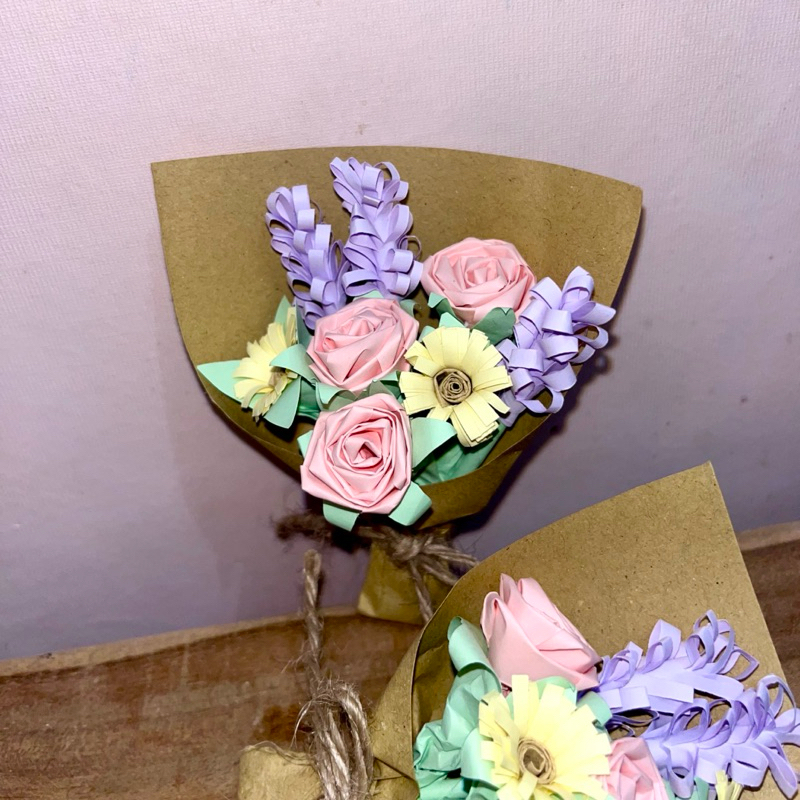 Jual [MINI PASTEL BLOOM] Buket bunga origami handmade: mawar, lavender ...