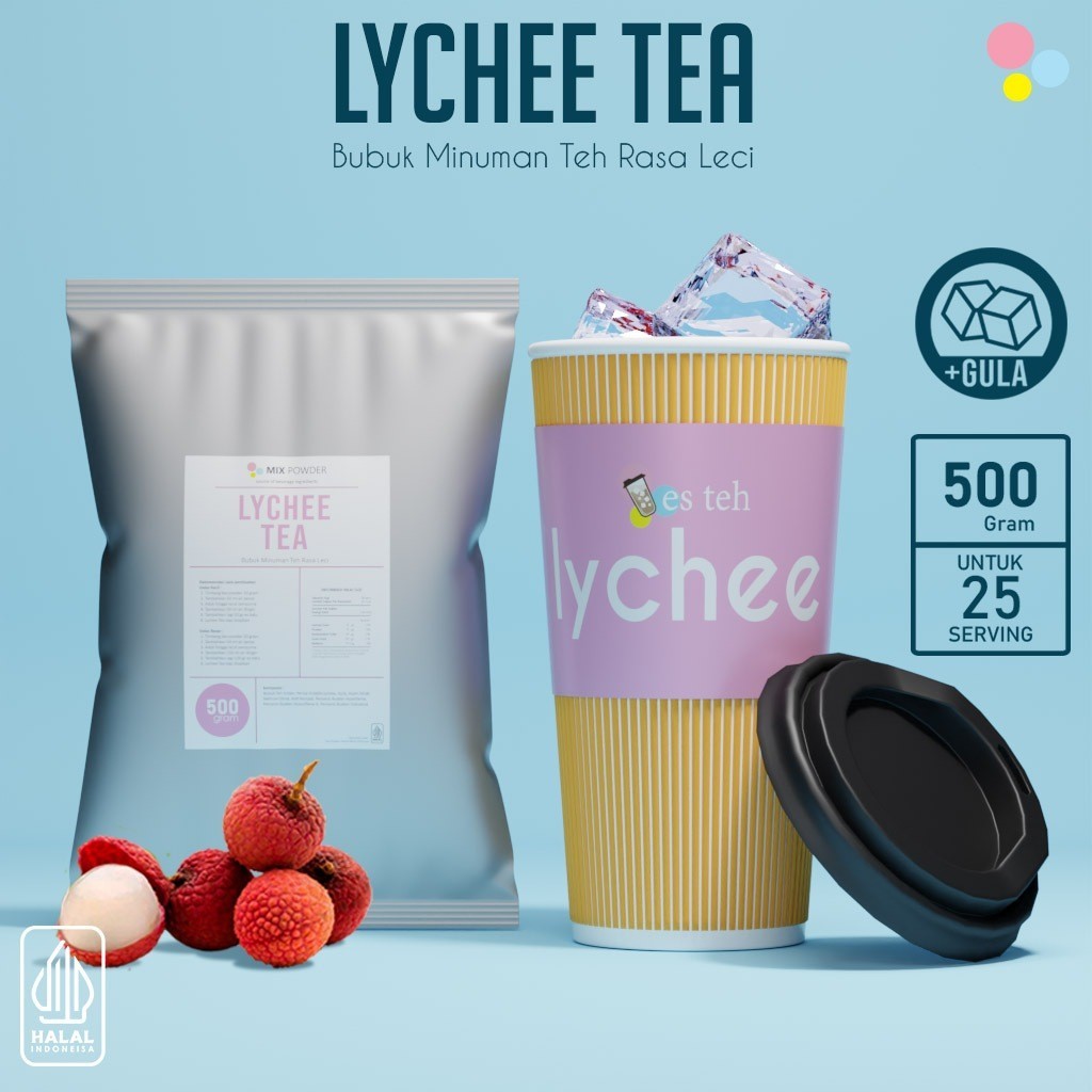 Jual Bubuk Minuman Rasa Lychee Tea Powder 500 Gram Minuman Bubuk Teh ...