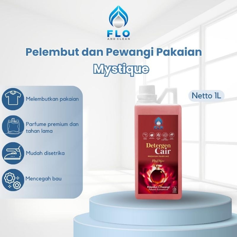 Jual Flo and Clean Detergen Cair Laundry Mystique 1L | Shopee Indonesia