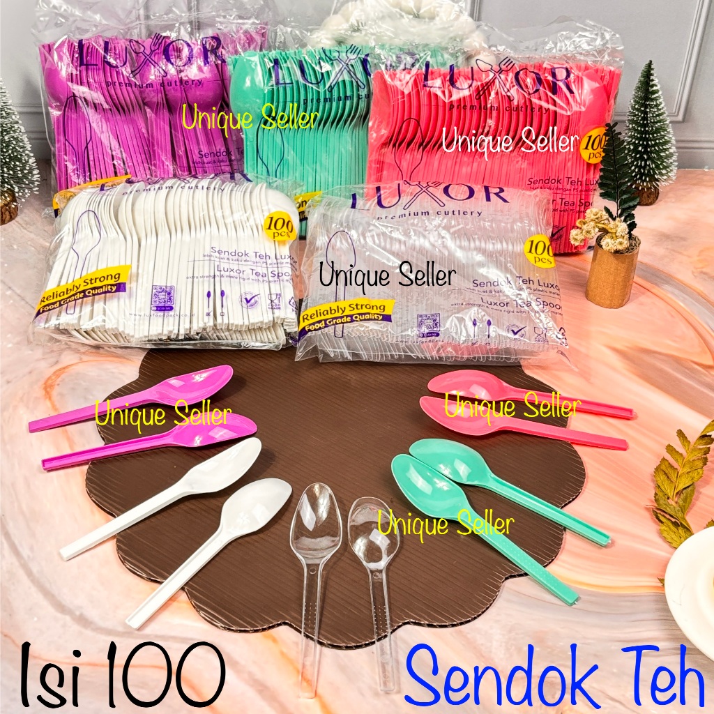 Jual [Isi100] Sendok Teh Plastik LUXOR Putih / Sendok Puding Pudding ...