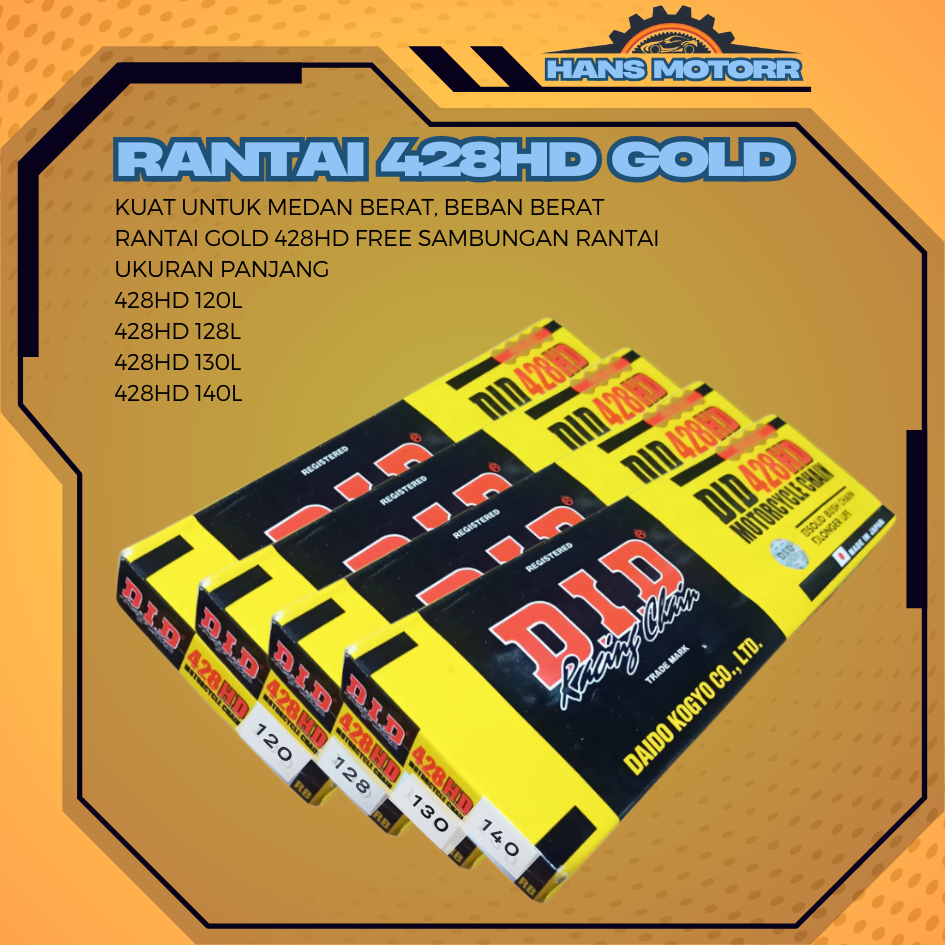Jual RANTAI 428 HD GOLD JAPAN CBR 150 CB150 VERZA SONIC MEGAPRO RANTE ...