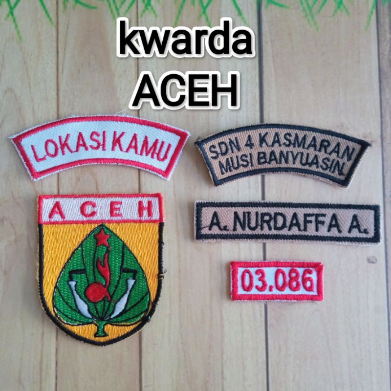 Jual logo provinsi ACEH kwarda kwarcab Pramuka bet bordir sekolah nama ...