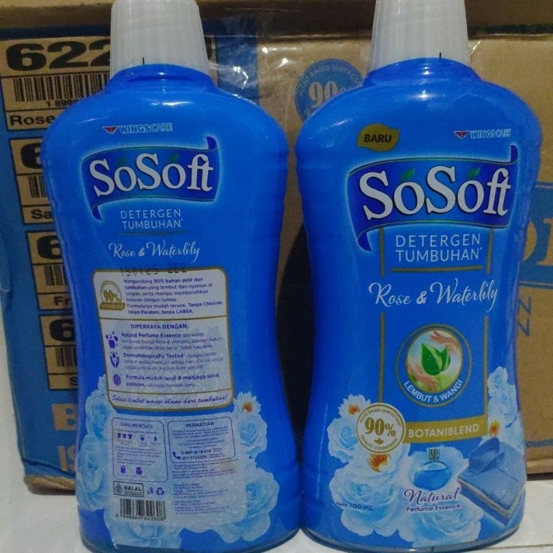 Jual So Soft Detergen Cair Rose & Waterlily Botol 700ml | Shopee Indonesia