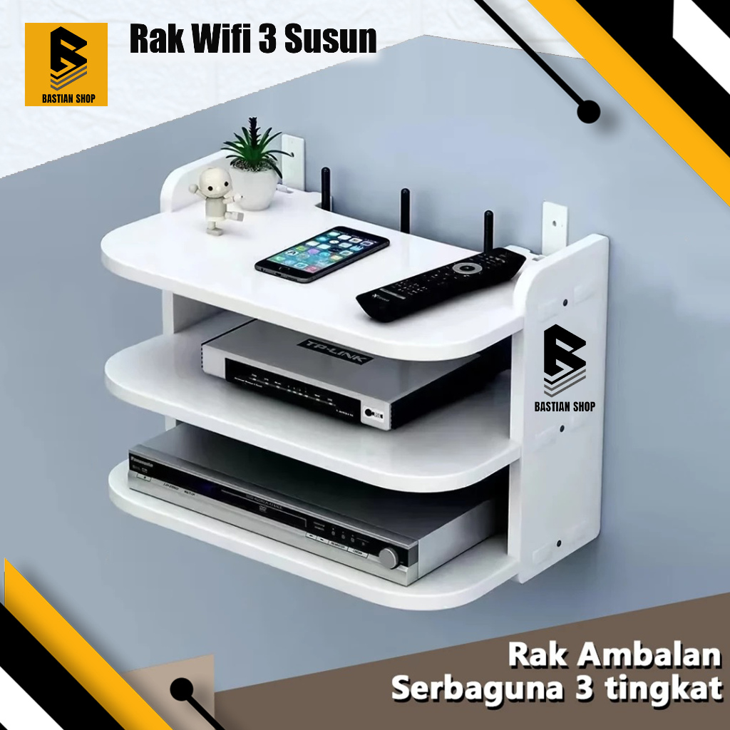 Jual Rak Dinding Ruang Rak Gantung 3 Susun Modem, Wifi, Router, DVD ...