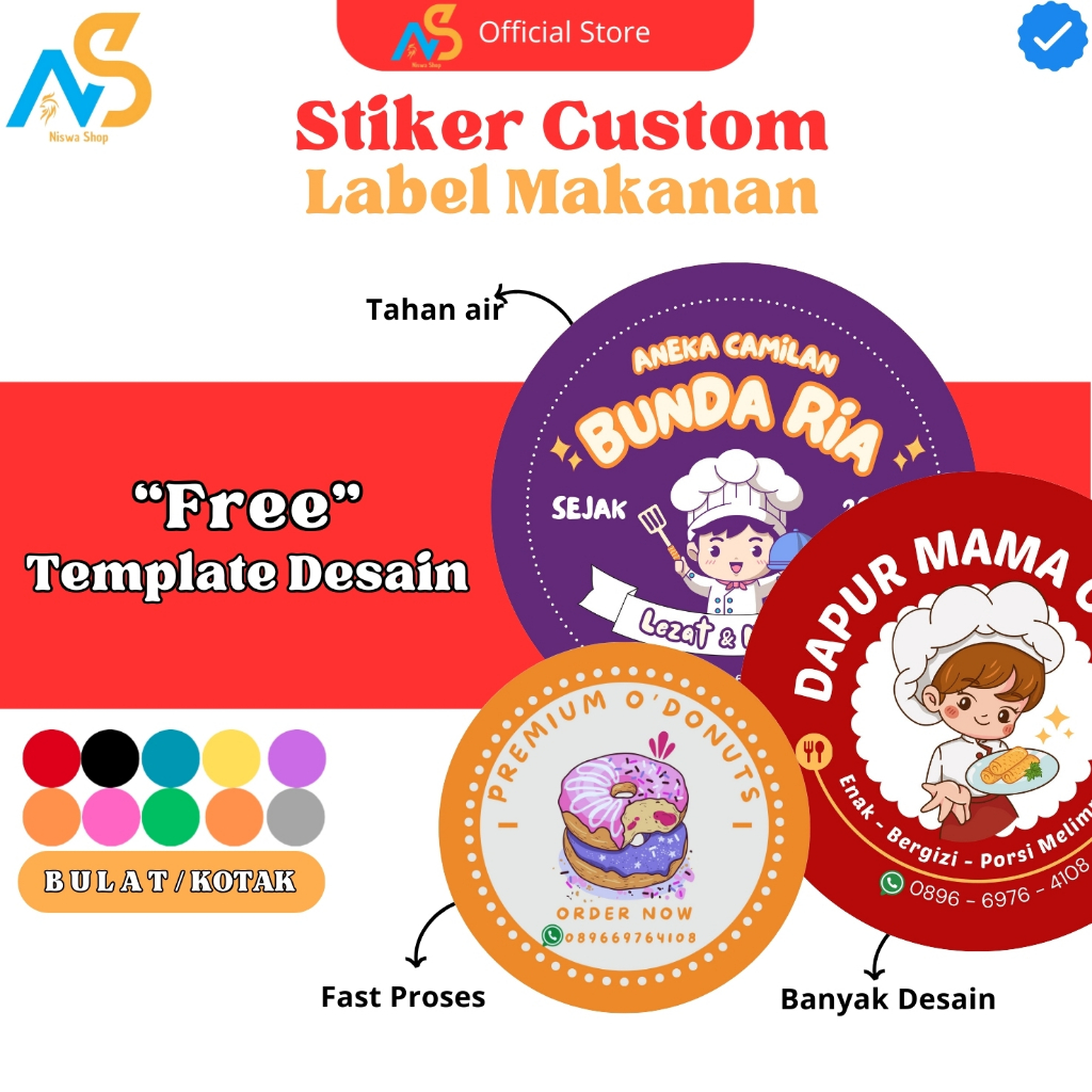 Jual Stiker Label Makanan - Stiker Label Custom - Cetak Stiker Bulat ...