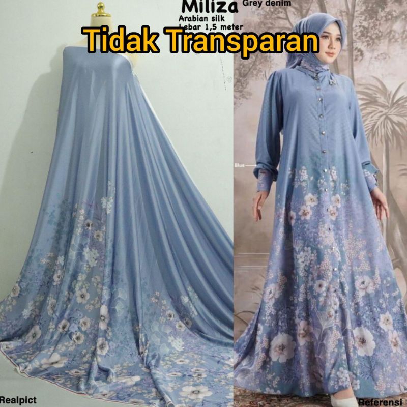 Jual Motif MILIZA Kain Meteran Arabian Silk//Kain Premium//Kain Gamis ...