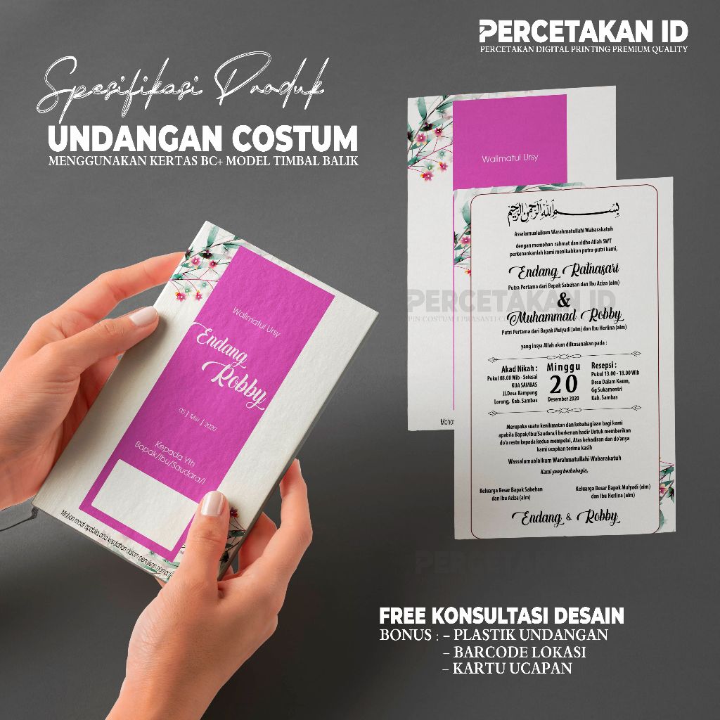 Jual Undangan Costum Brief Card | Undangan Pernikahan Costum 02 ...